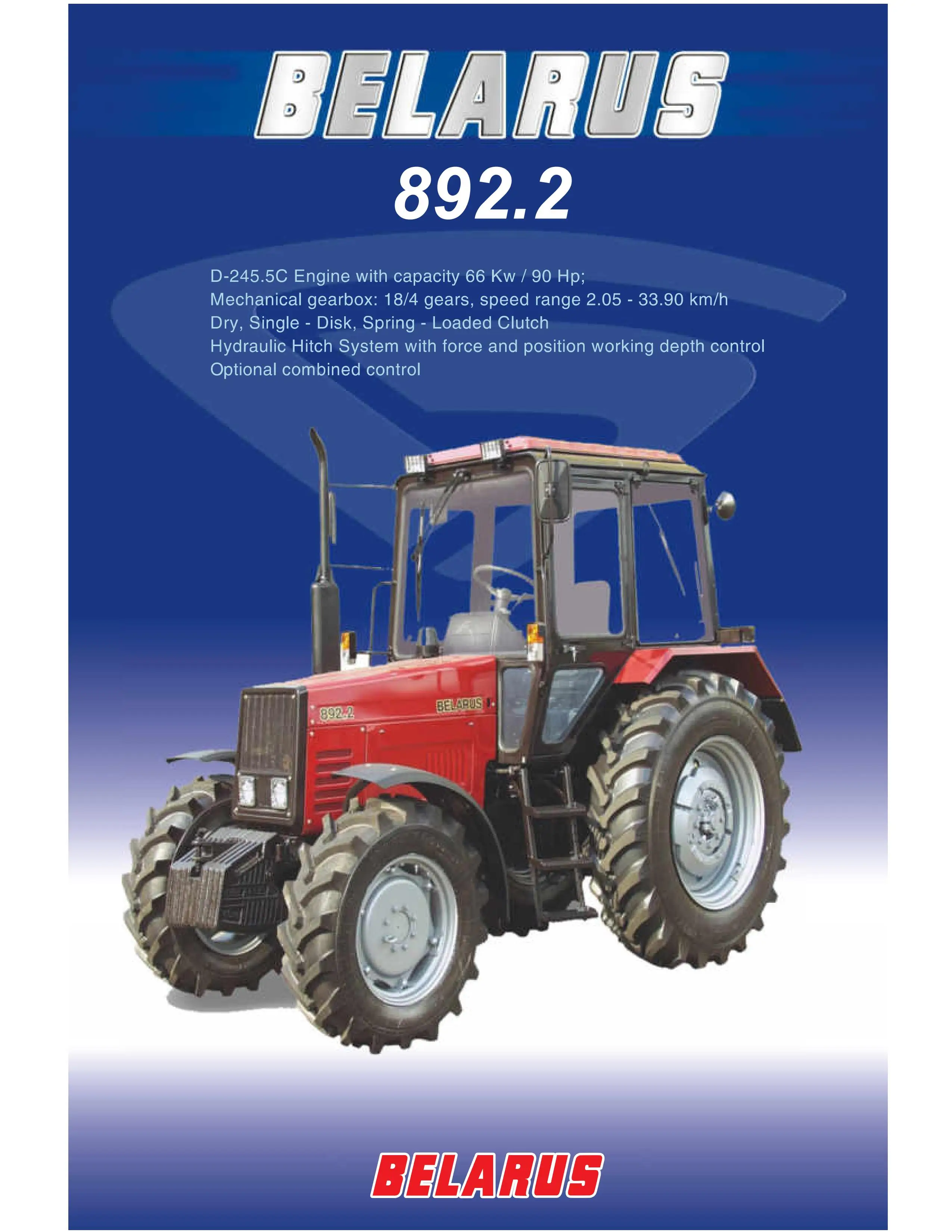 4wd Horsepowe Belarus 89hp Tractor With Front-end Loader And Backhoe ...