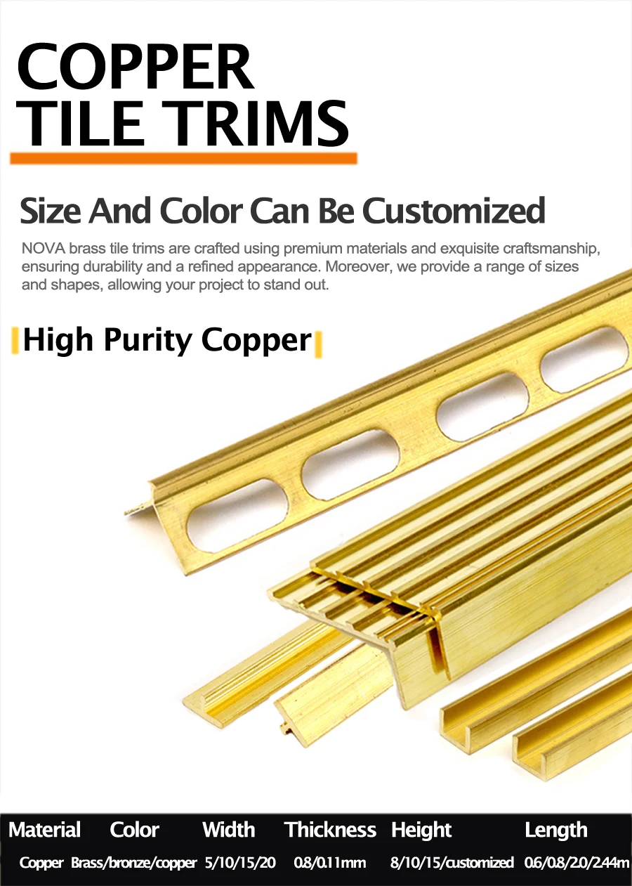 Wholesale Ceramic Wall Brass Tile Edge Finishing Trim| Alibaba.com