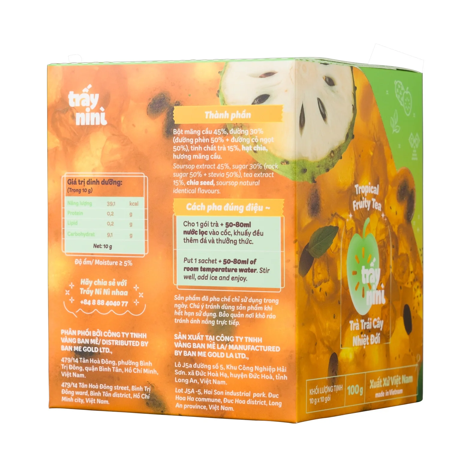 Instant Soursop Tea 10 Sachets X 10g Per Box,Tropical Fruit Tea Soursop ...