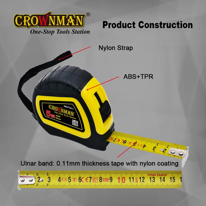 CROWNMAN Industrial Grade Steel Measuring Tape - 3m/5m/7.5m Metric ...