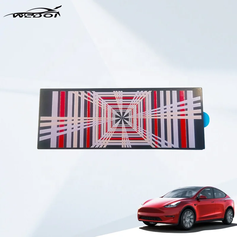 For Tesla Automotive 3D Plastics Plaid Badge Sticker Mark Car Emblem ...