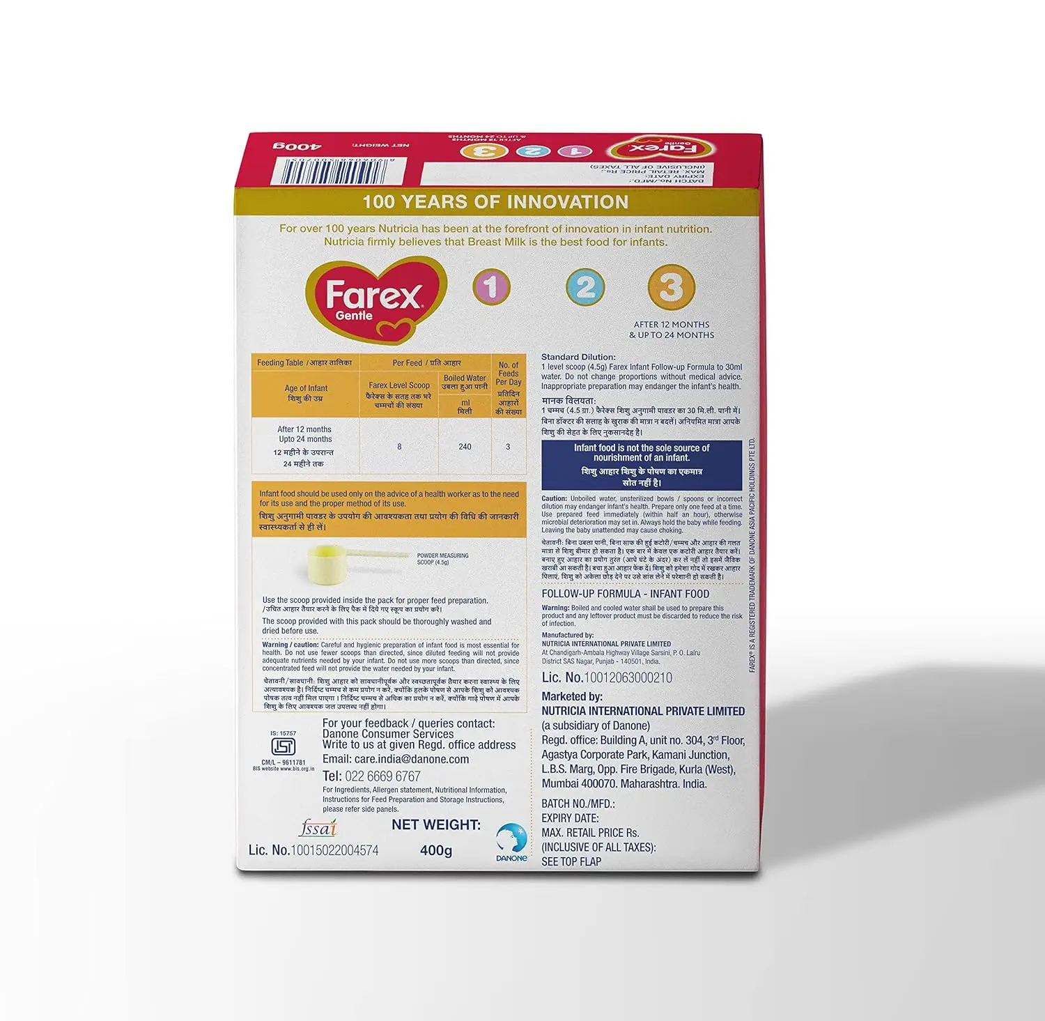 Farex 3 Follow Up Gentle Formula,400gm - Buy Farex 3 Gentle Milk Powder ...