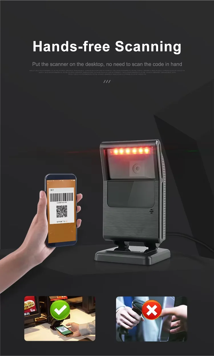 XB-868RB Syble 2D Wireless Desktop Barcode Scanner - Precision Scanning