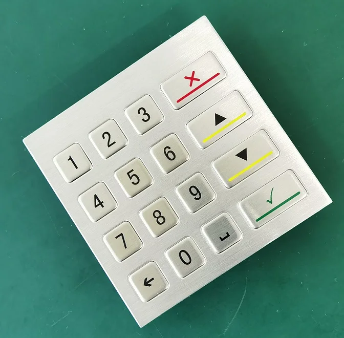 Non Encrypted 16 Keys Industrial Metal Numeric Keypad Ip65 Keypad for ...