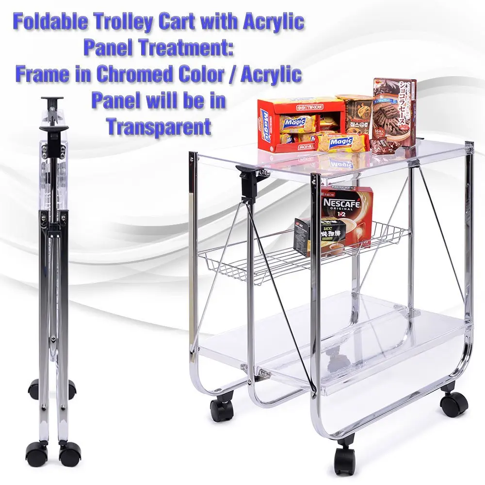 Best Sell Restaurant Folding Kitchen Metal Serving Trolley Cart - Orbit ...