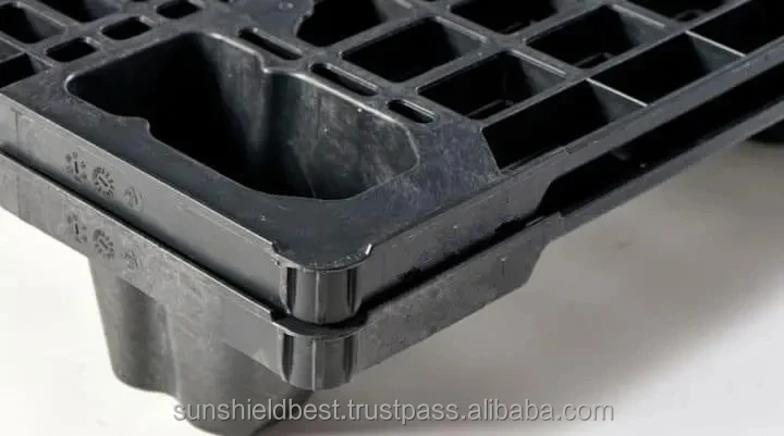 Black Plastic Pallet Stacking Open Deck And Heavy Duty Rim 100% ...