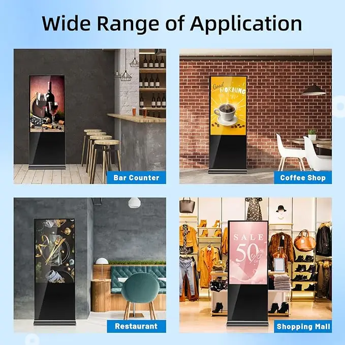 Portable Movable Digital Signage Network E-poster Lcd Advertising ...