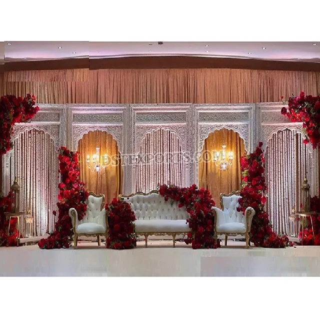 Muslim Wedding Nikah Stage Fiber Frame Decor White Wedding Backdrop ...