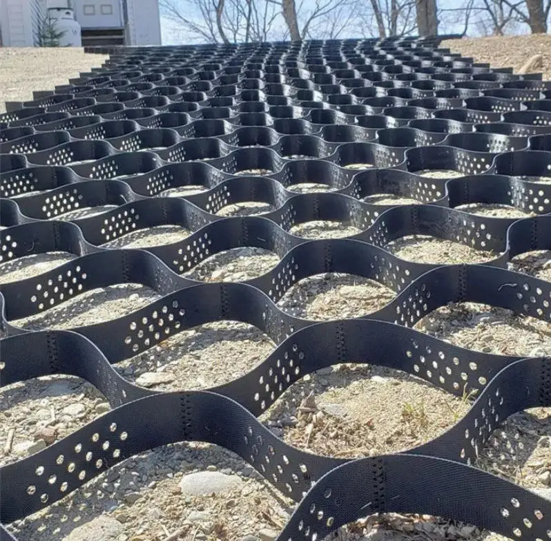 Gravel Driveway Geocell Honeycomb Concrete Floor Brick Firm Works ...