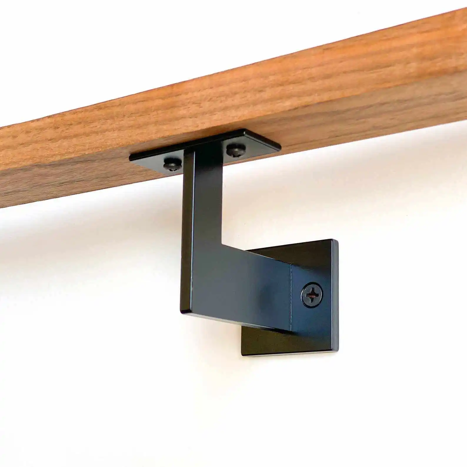 Modern Simple Wall Mounted Black Wood Handrails For Stair Railing ...