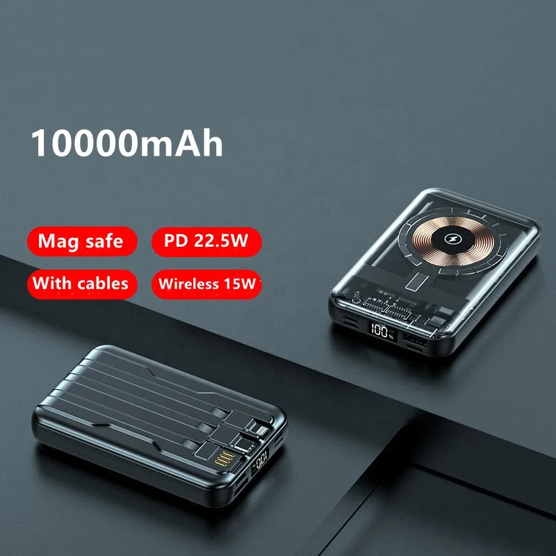 22.5w Transparent Magnetic Ultra Thin Power Bank 15w Fast C Wireless ...