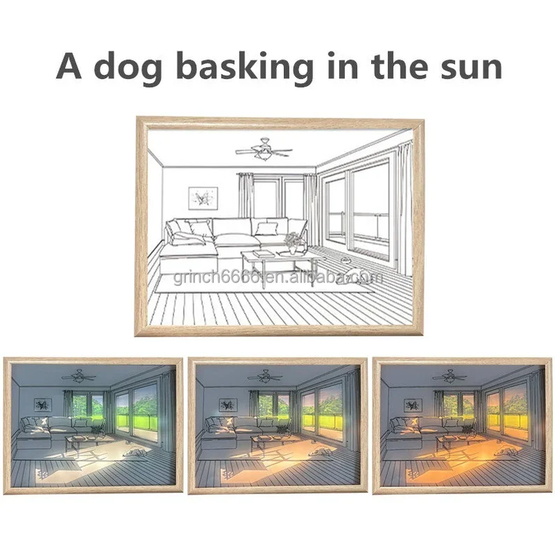 Custom Led Lightbox 3d Print Light Box Lamp Shadow Art Painting Frame ...