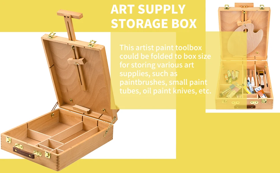 Meeden Extra Large Studio Tabletop Easel Box Beech Wood Tabletop Easels ...
