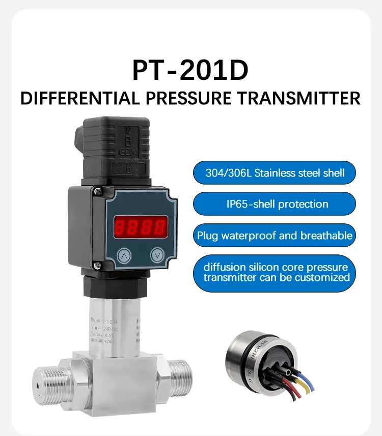 HOT Sell 4-20mA Diffusion Silicon Pressure Sensor for Gas Water Liquid ...