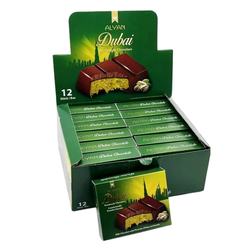 Customized Dubai Chocolate Packaging Box with Master Box Shelf Ready ...