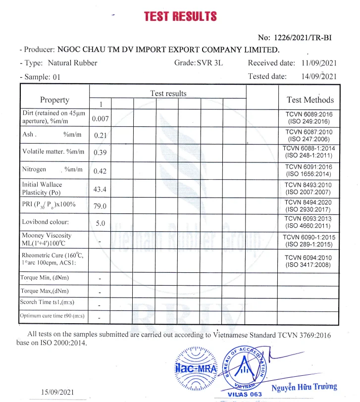 High Quality Vietnamese Natural Rubber SVR 3L for Industries