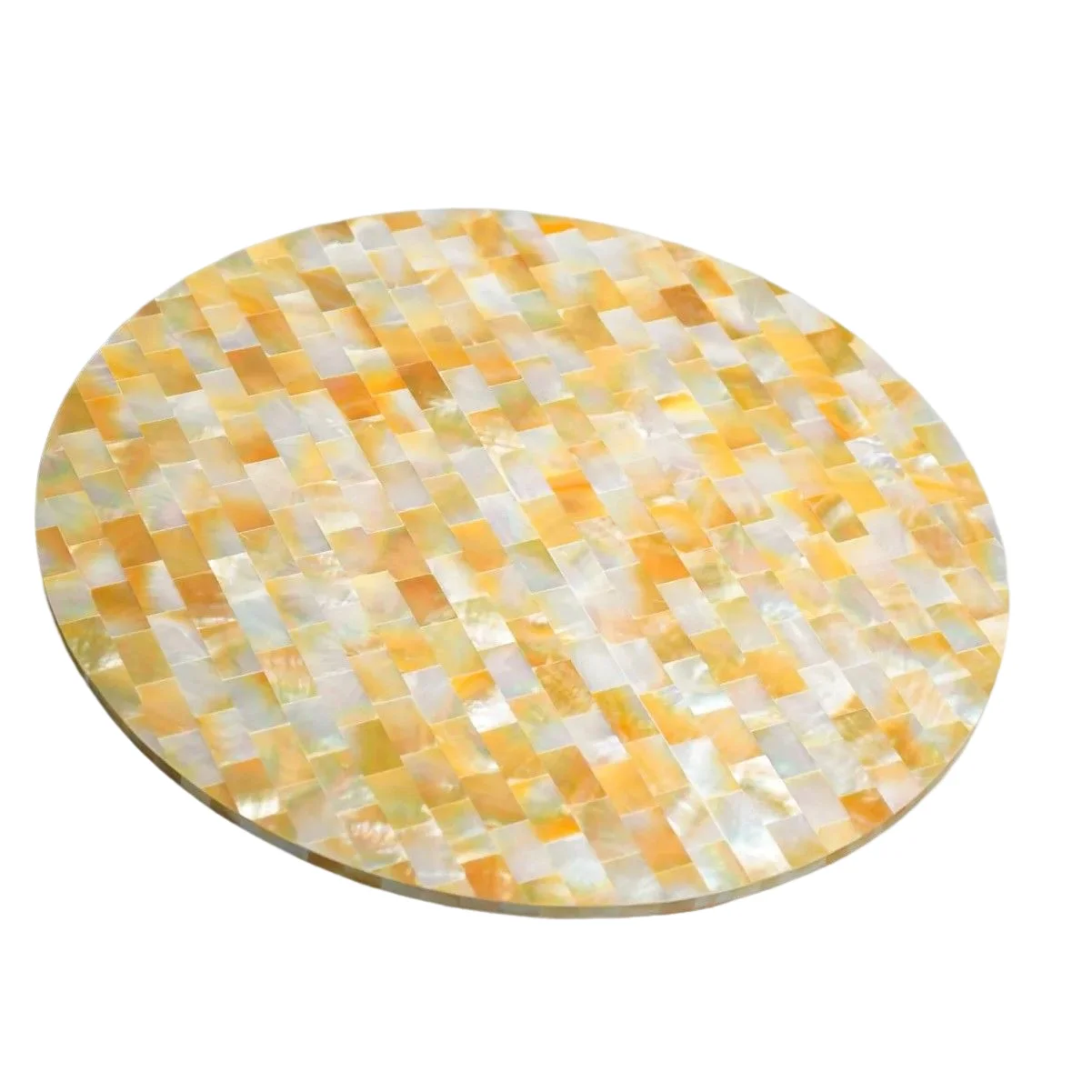 Round Mother Of Pearl Inlaid Placemat Capiz Shell Table Mat Handicraft ...