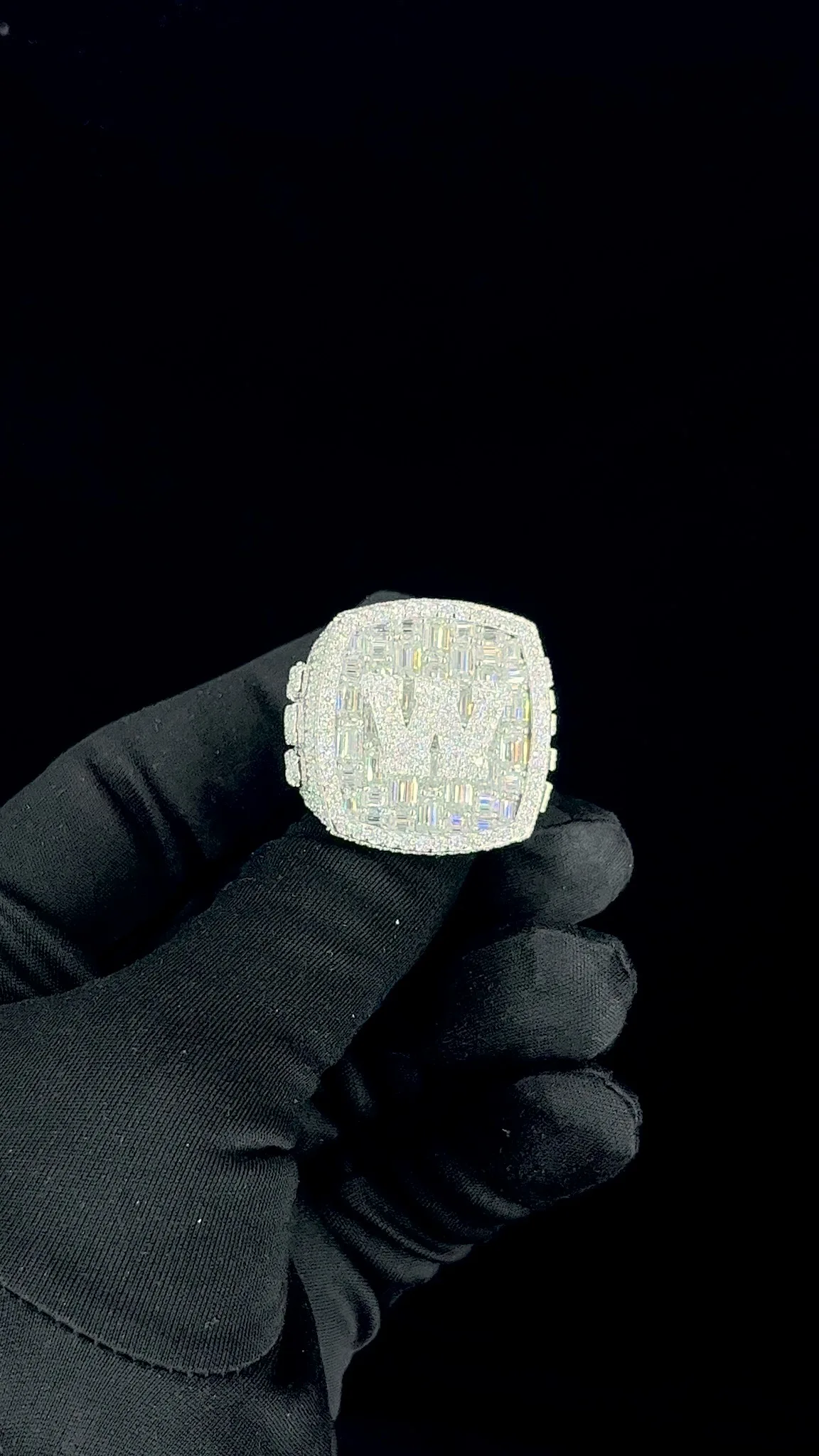 Iced Out Personalized Name Rings For Men Vvs Moissanite Diamond Initial ...