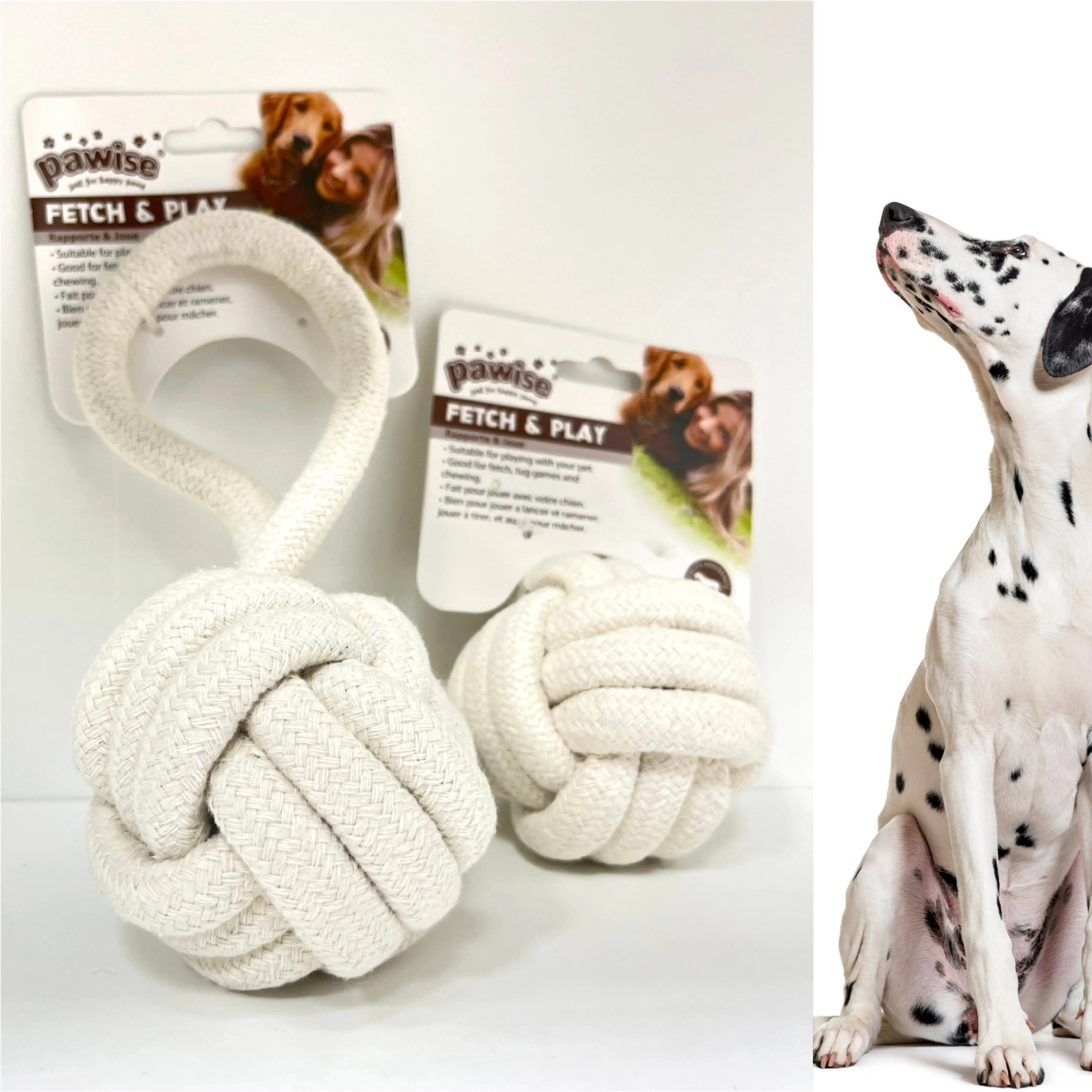 Pawise Premium Natural Cotton Pet Chew Toy Dogs Dental Care Tough Rope ...