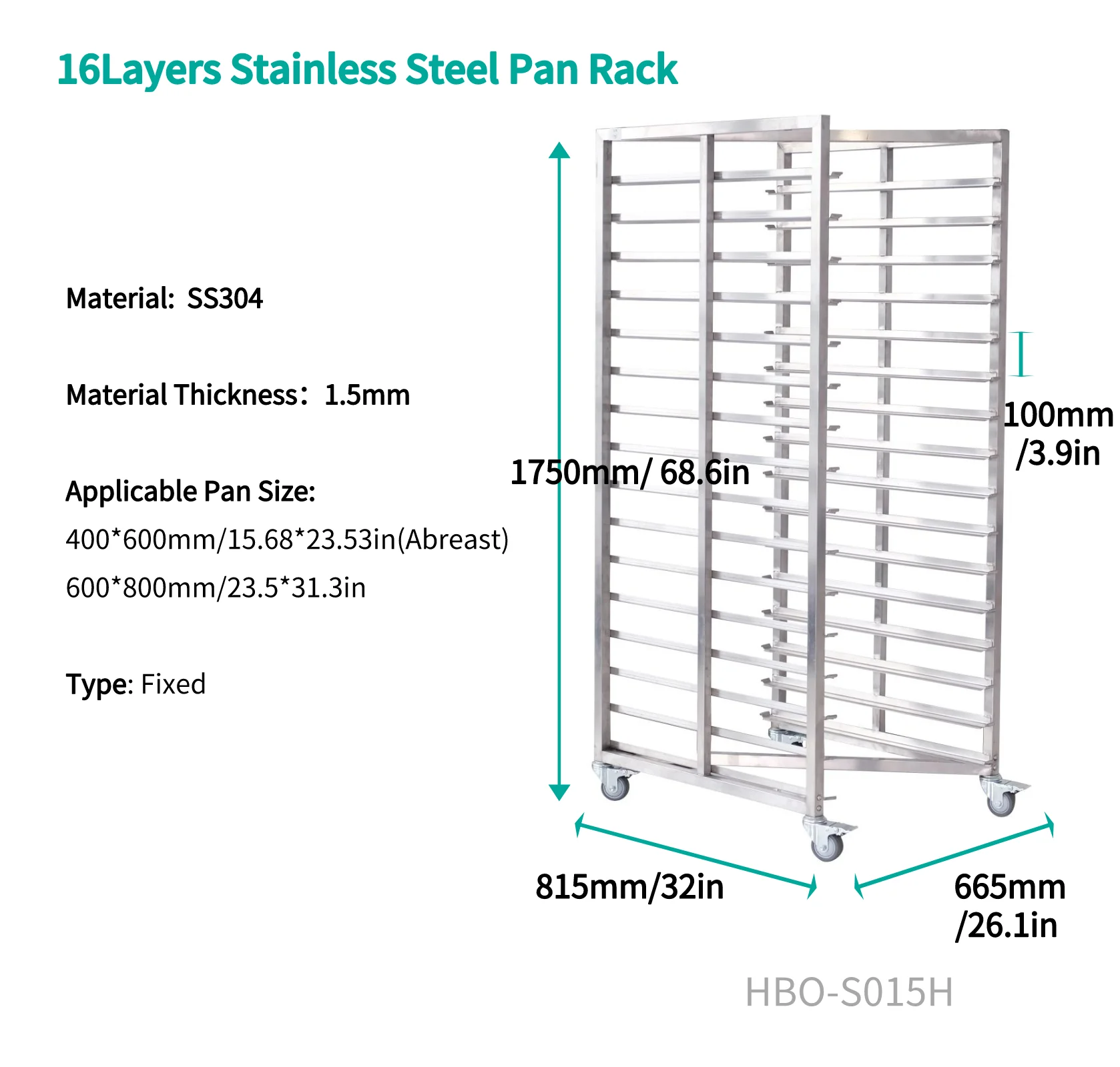 16 Layers Commercial Use 304 Stainless Steel Tray Rack/ Trolley For ...