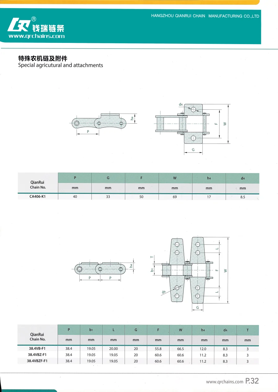 Custom Pitch Bucket Elevator Conveyor Chain With Attachments Best ...