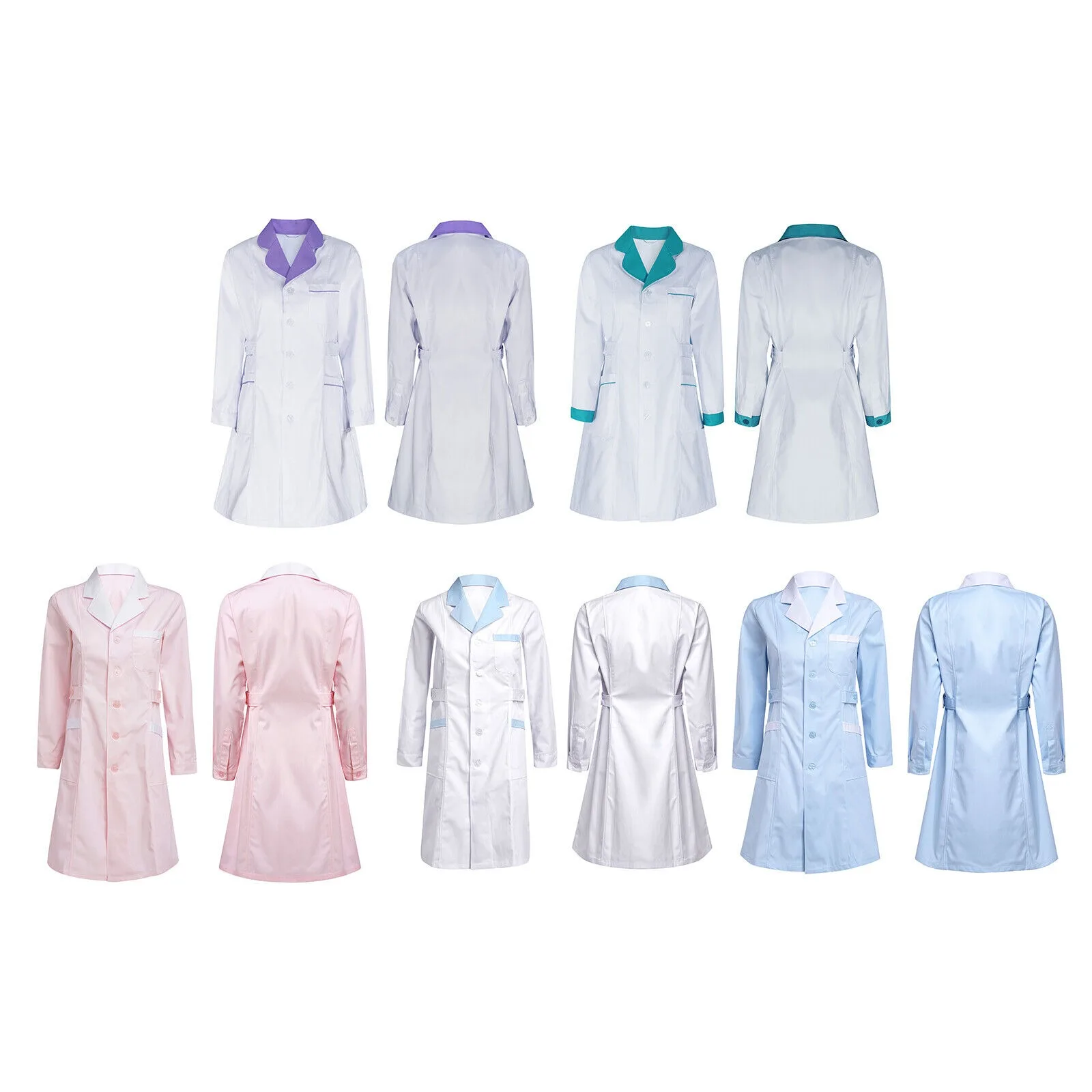 Doctor Lab Coats Clinic Uniform Black Lab Coat White Safety Laboratory ...