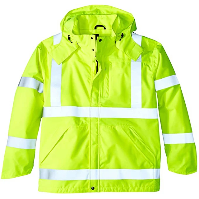 Reflective Hi Vis Class 3 Waterproof Rain Safety Winter Jacket Ultimate ...