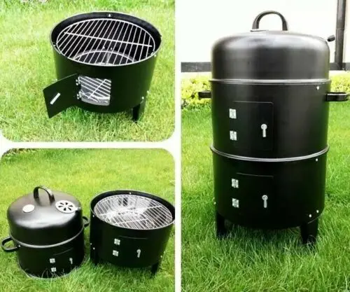 Hot Sale 3-layer BBQ Grill Tower Vertical Barrel Charcoal BBQ Smokeless ...