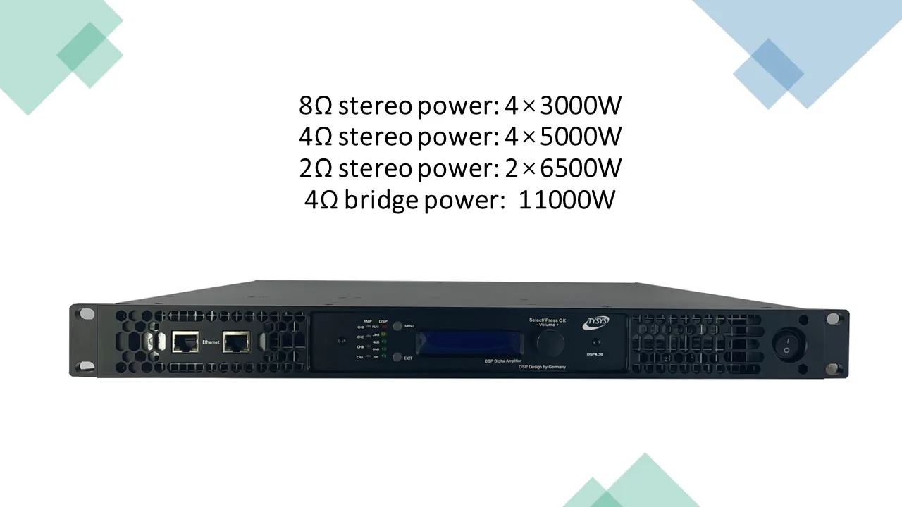 3000 Watt Class D Amplifier with DSP - TYSYS Audio Power