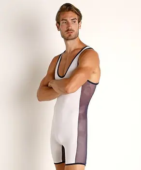 New Arrival Mesh White Color Wrestling Gym Singlets Good Quality Hot ...