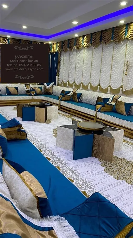 Oriental Floor Seating - Arabic Majlis Sofa & Ottoman Style