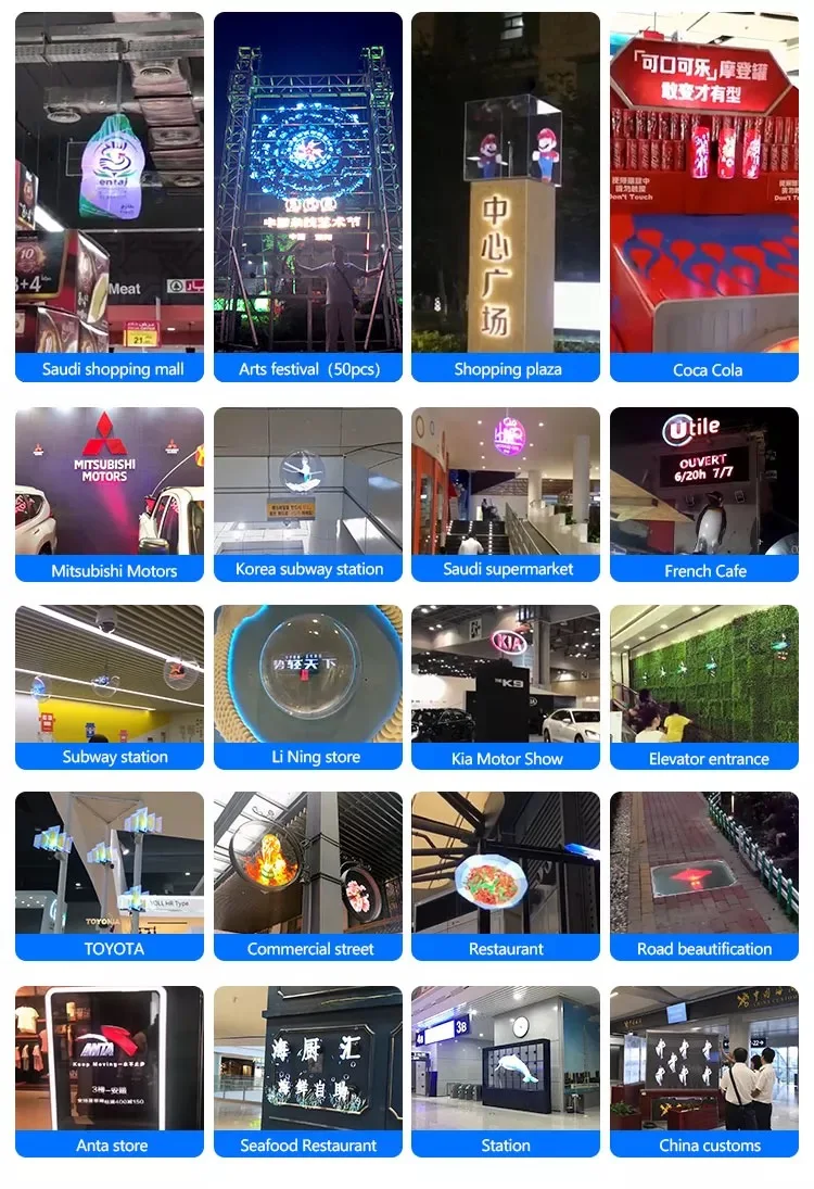 42cm 3d Hologram Fan Led Holographic Projector Player Advertising Machine Display With 16g ...