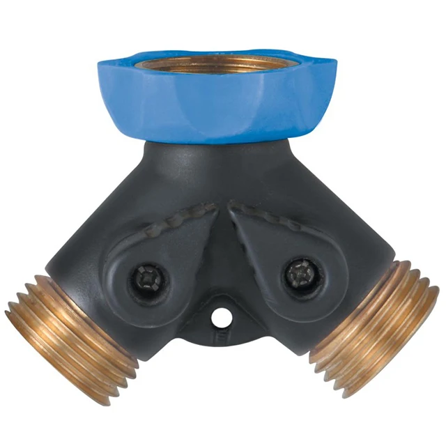 Heavy Duty Brass Garden Hose Splitter,Y Valve,2 Way Connector For ...