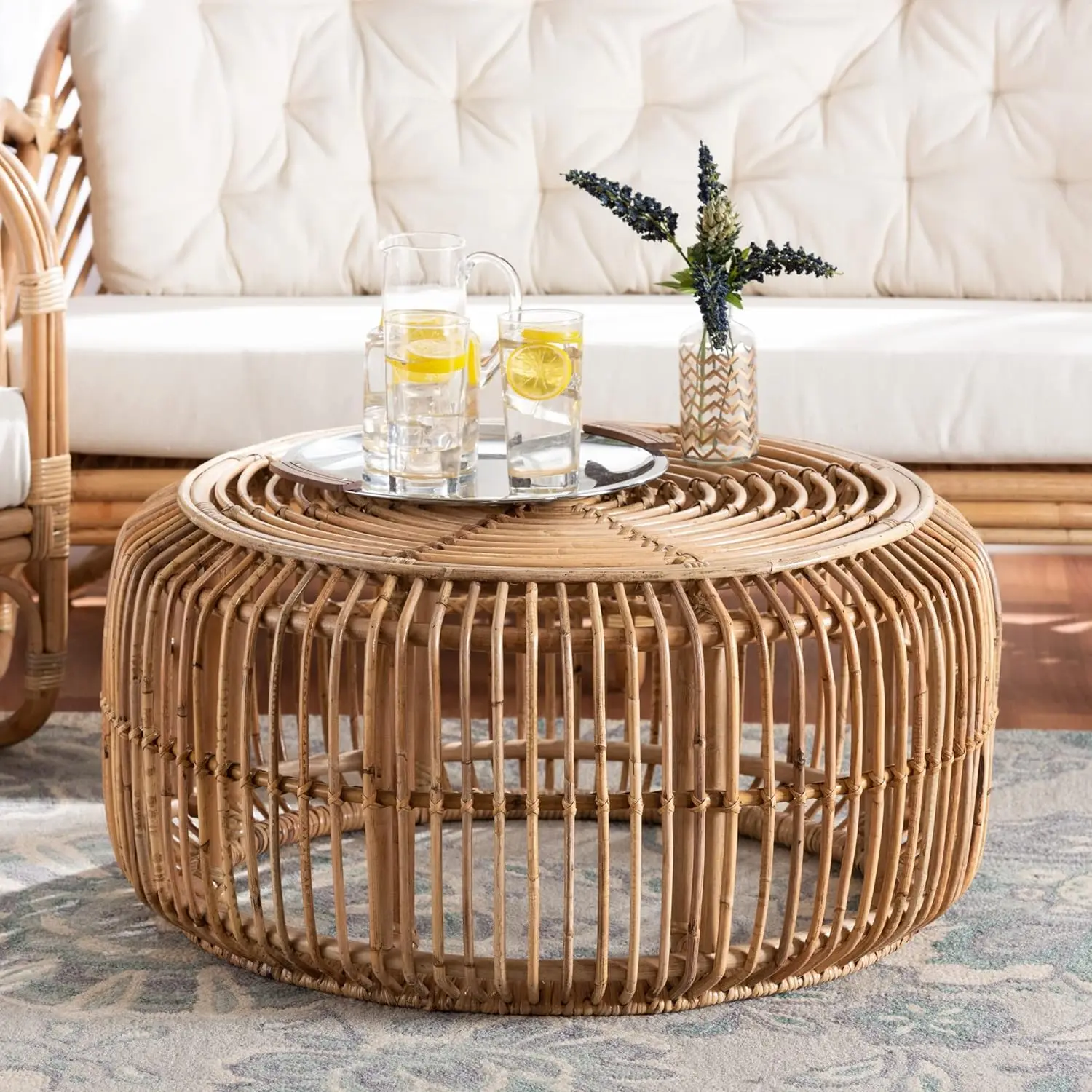 Vietnamese Manufacture Handwoven Rattan Table Side Minimalist Boho Life ...