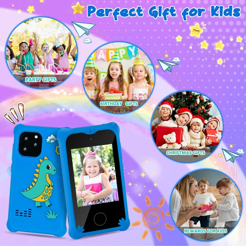 Kids Smart Phone Toy - FHD Dual Camera Cell Phone Gift