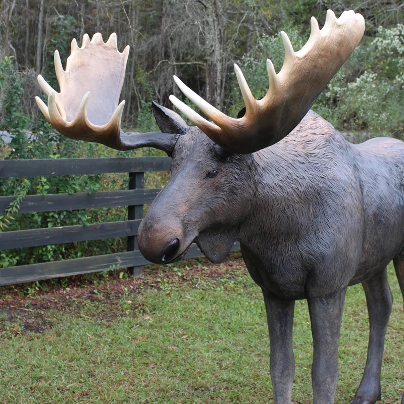 Outdoor Garden Decoration - Life Size Elk Moose Sculpture
