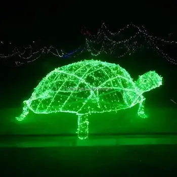 Outdoor Christmas Light Animal Wire Rope Tortoise Light Sculpture For ...