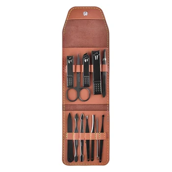 Customized 12 Pieces Manicure Kit Black Color Beauty Care Instruments ...