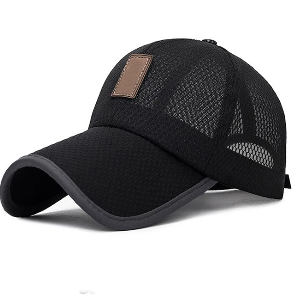 Custom Design Wholesale Men's Blank Black Pu Leather Cap Baseball Caps ...