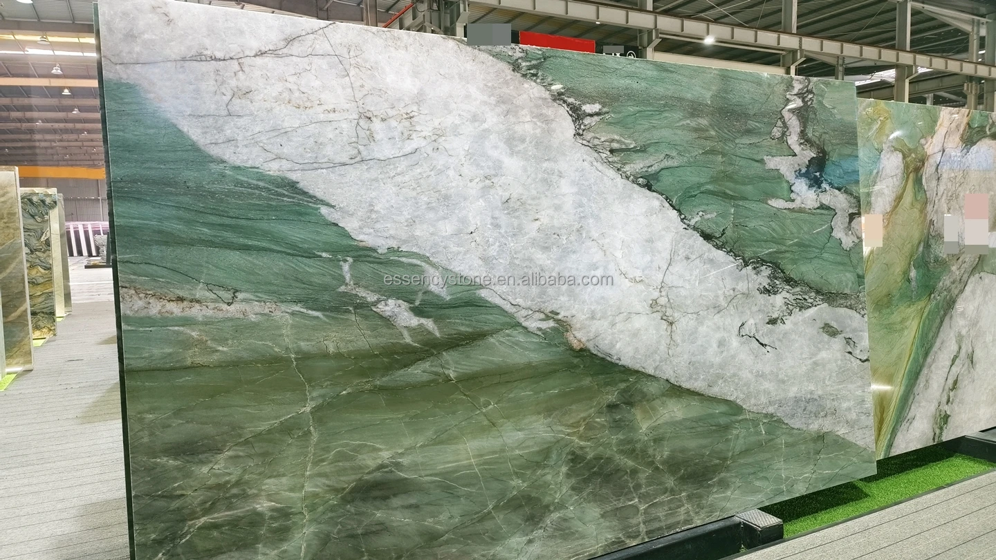 Brazilian Cristallo Botanic Green Quartzite for Countertops