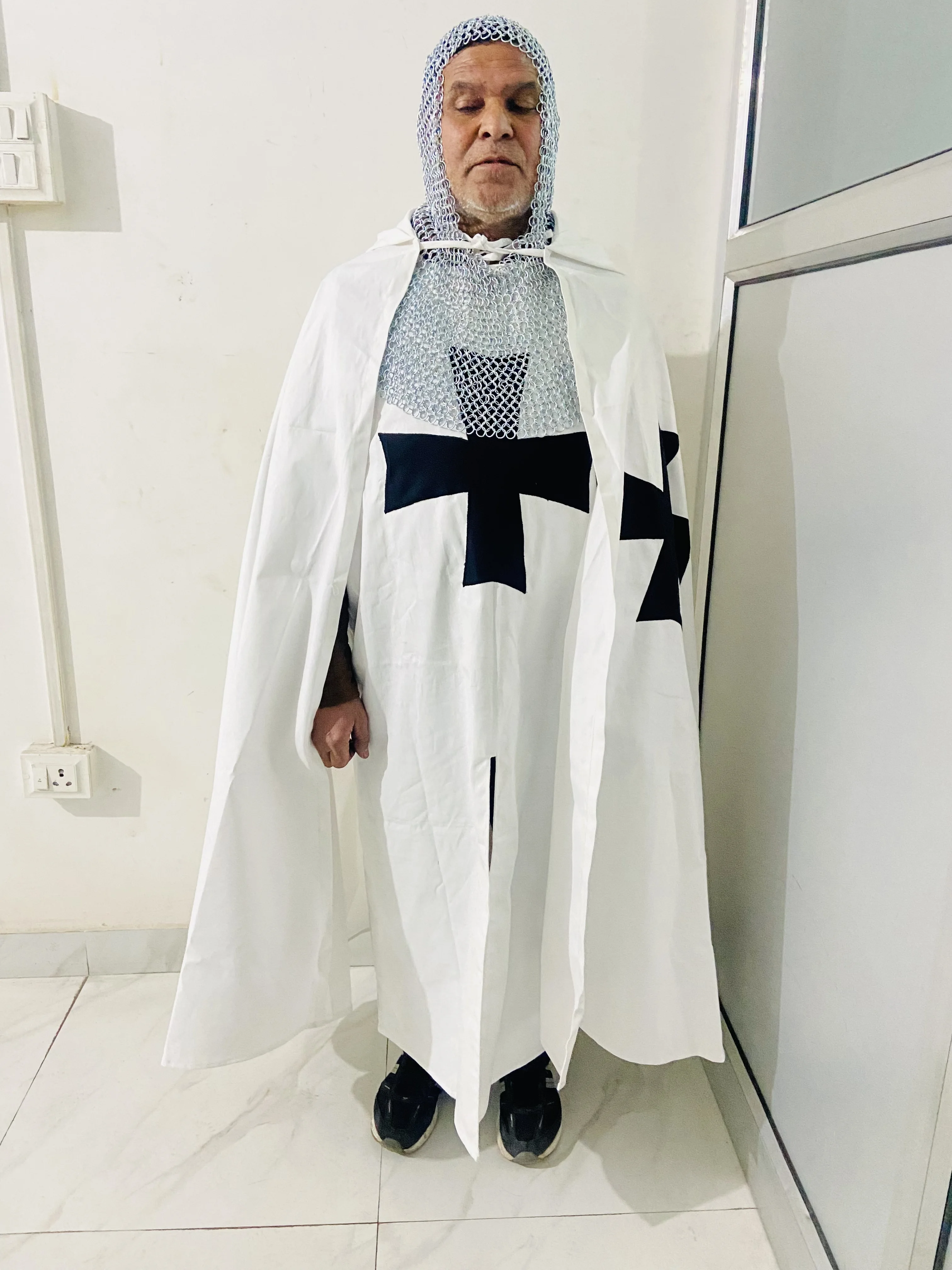 Medieval Crusader Templar Hooded Tunic Knights Clothe Crusader Surcoat ...