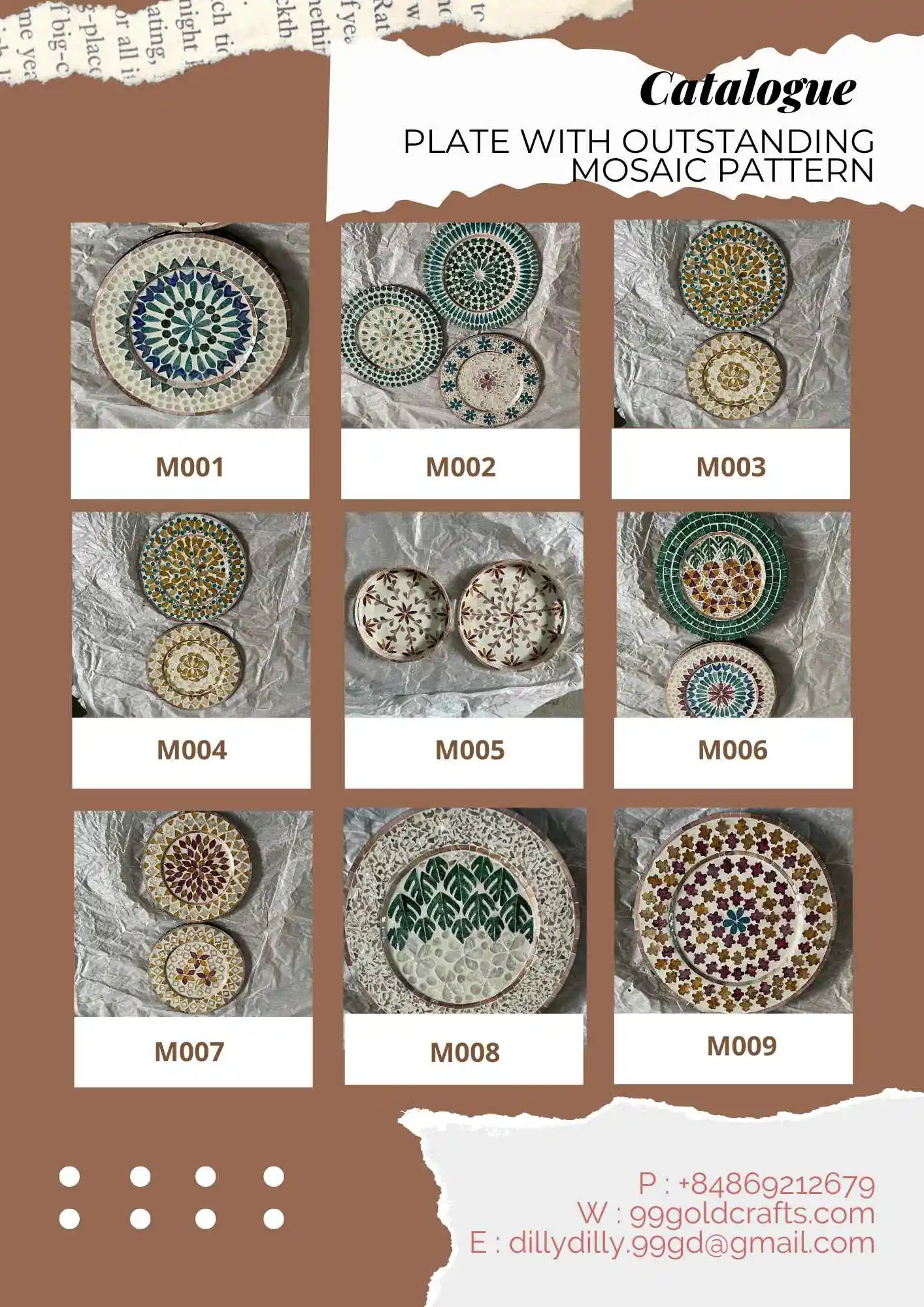 Hot Trend 2023 Luxury Design Mosaic Round Dished And Plate For Dinner ...