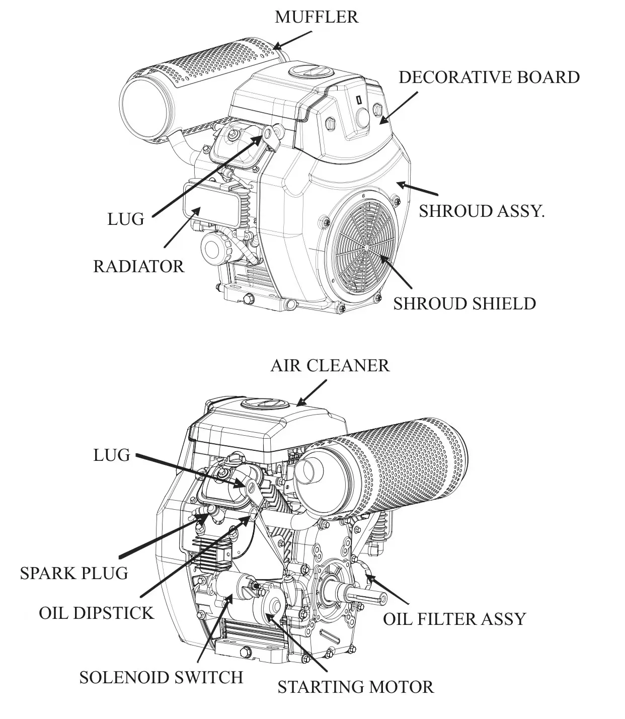 670cc 4 Stroke R670d Petrol Machine 2v78 Horizontal Shaft V Twin ...
