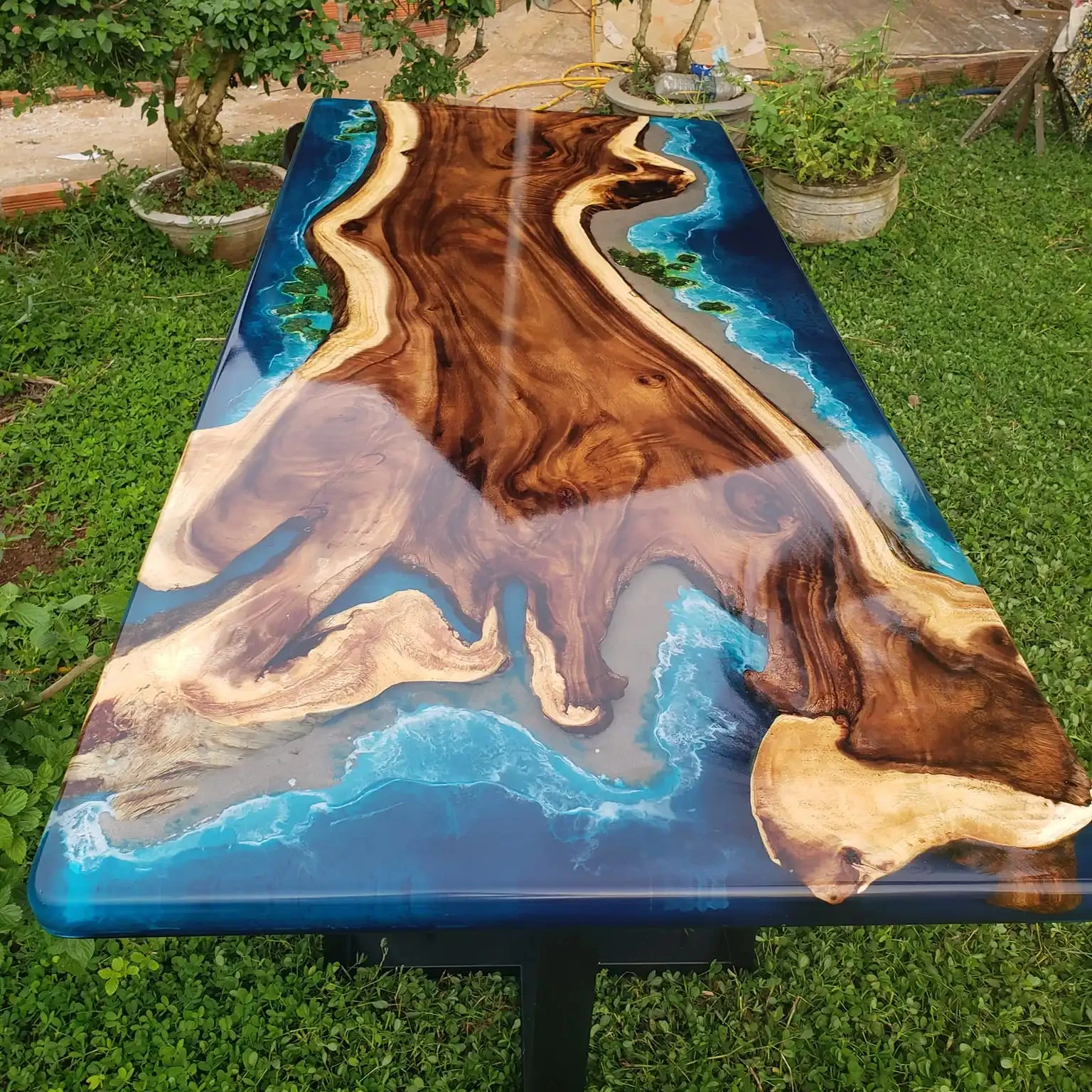 Vietnam Epoxy Saman Wood Table - Epoxy River Table For Dinning Room ...