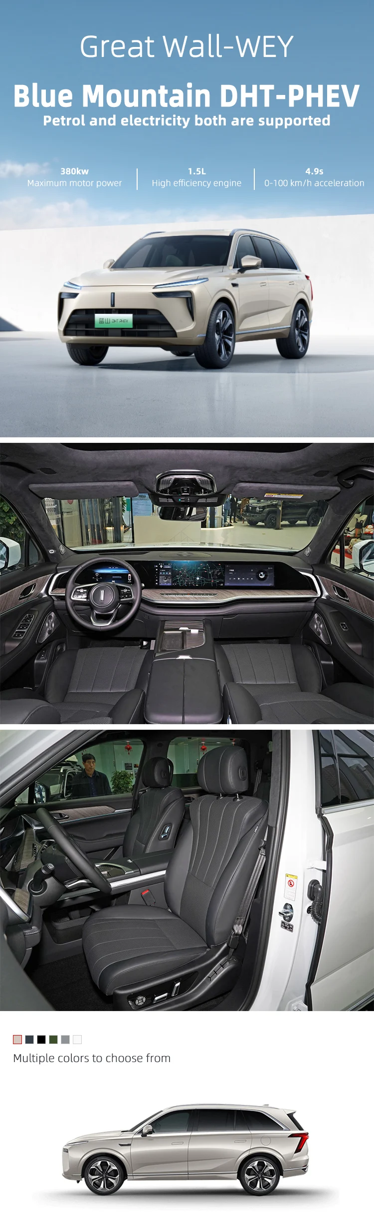 Professional Gwm Lanshan Dht-phev 2-stop Dht 6-seat Suv Hybrid Car Wey Ternary Lithium Battery ...