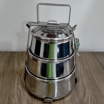 Large Stackable Indian Take Away Metal Food Box Tiffin Carrier 2/3/4/5 ...