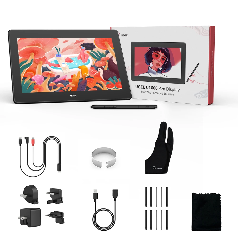 New graphic design ugee U1600 drawing monitor pad pen tablet pc Graphic ...