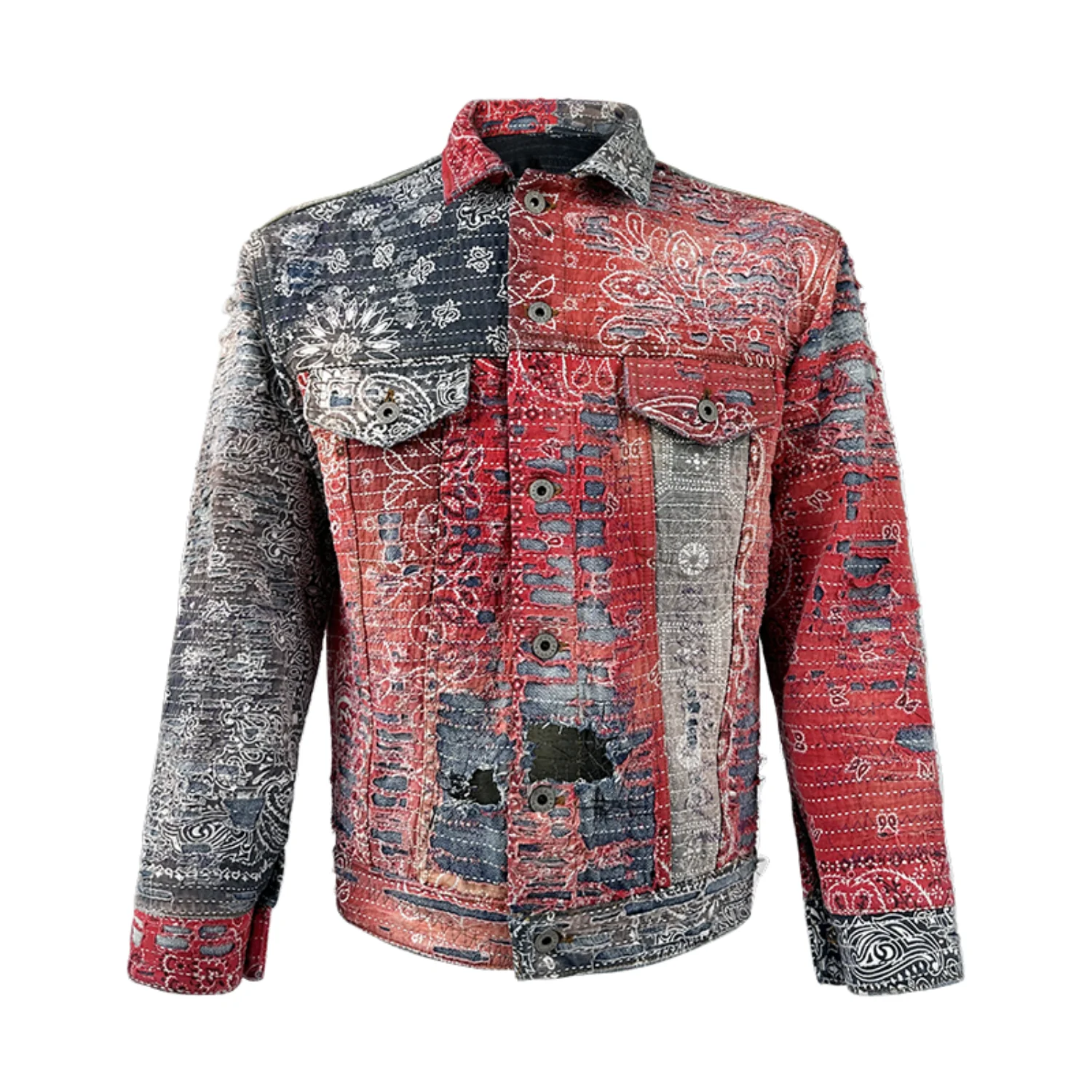 SENSE Custom Handmade Heavy Distressed Repaired Kapital Boro Men Denim ...