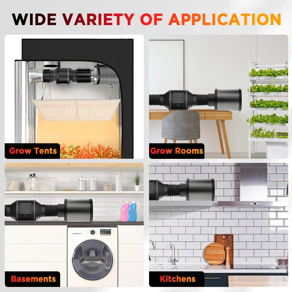 Sunplus Smart Filter Ducting Ventilation Kit Speed Control Grow Tent ...