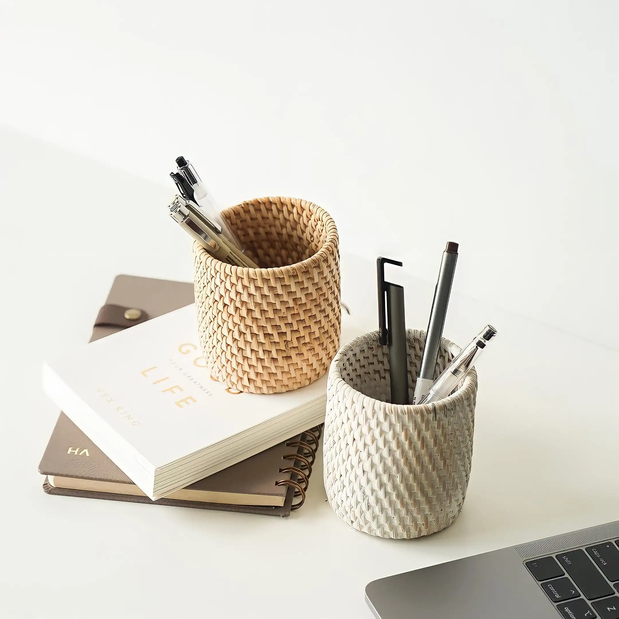 Luxury Pen Box Holder for Office Desk Hot Sale High Quality Rattan ...